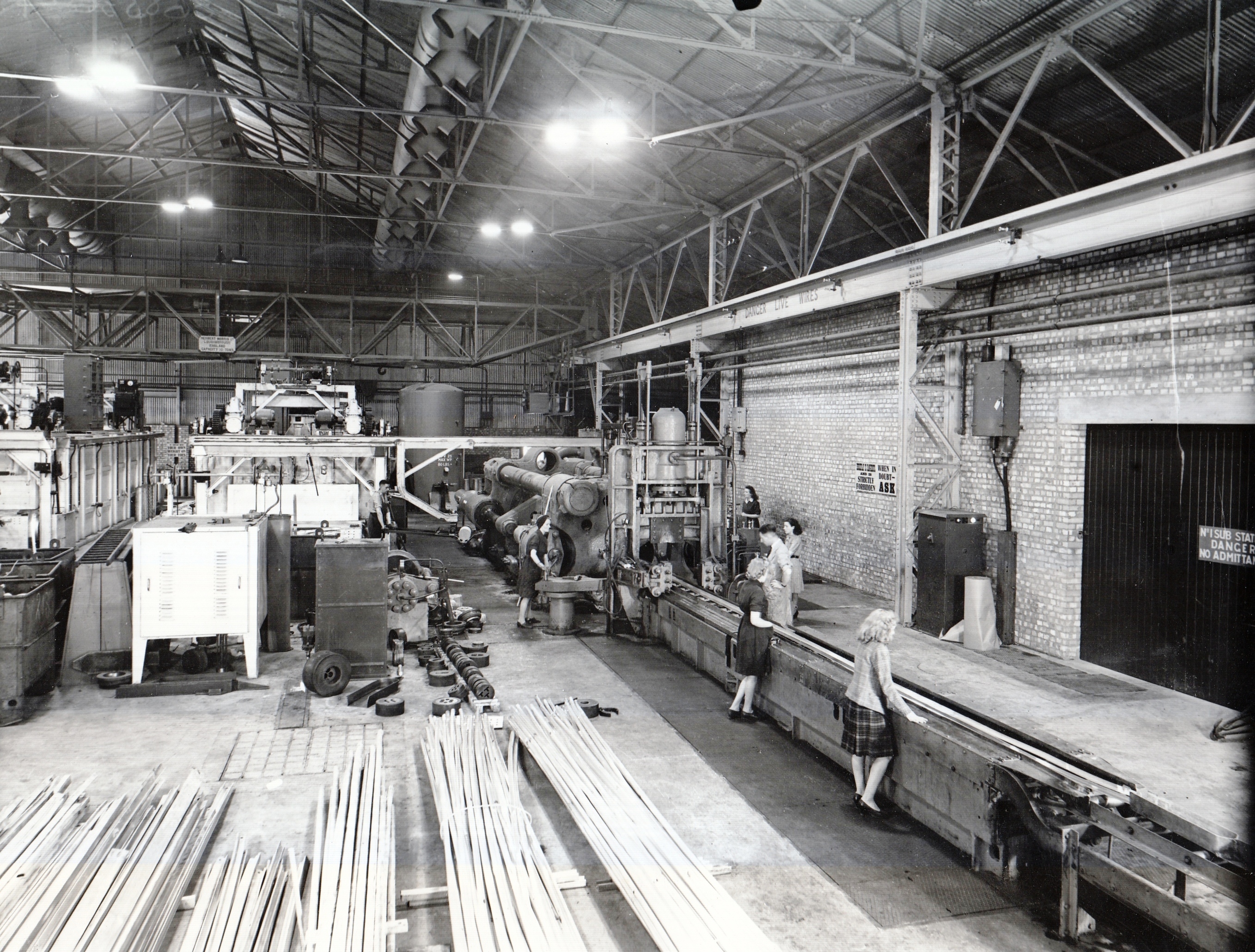 3500 ton Horizontal Extrusion Press, views taken at erection and on ...