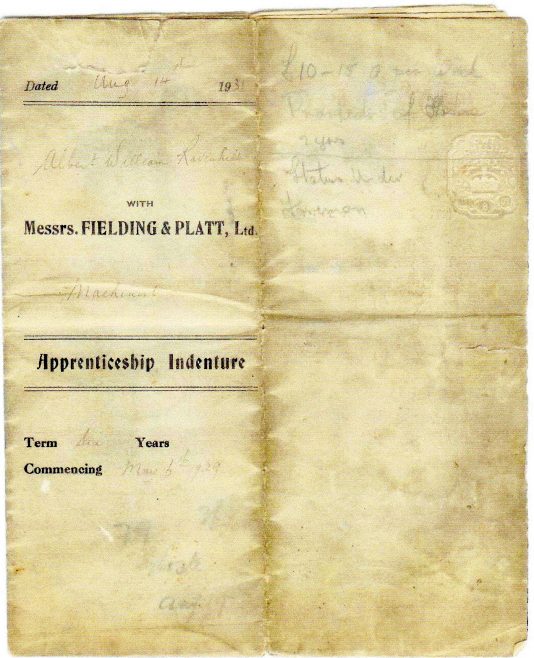 Albert William Ravenhill | Apprentice Indentures/Agreements | Fielding ...